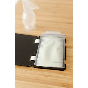 MAMMaway Freeze It Flat: Breast Pump Accessory for Storing Breastmilk Bags. Stay Organized & Save Space. Uses Compression to Reduce Leaks & Double Storage Capacity. Reusable & Durable. (Black, Double)