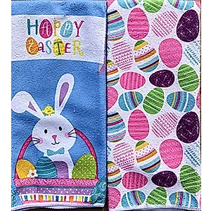 Easter Bunny Kitchen Hand Towels Decorative Towels Set of 2 Fun