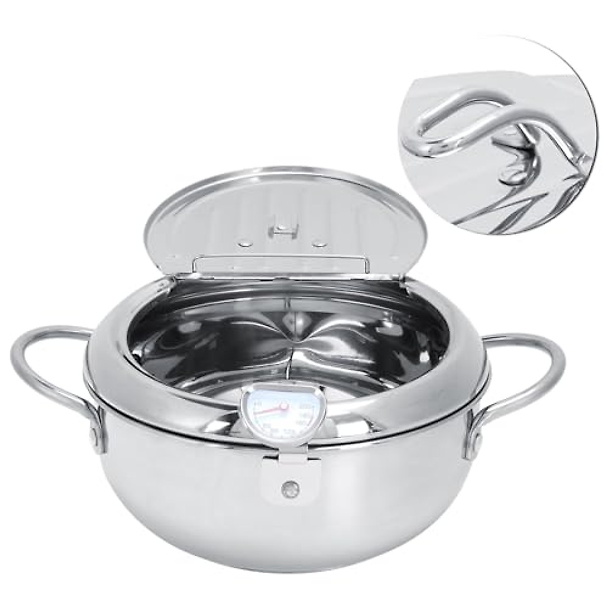 Japanese Tempura Fryer Pot, 201 Stainless Steel 28cm Multifunctional Easy Japanese Fryer Pot for French Fries