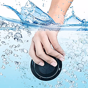 HAISSKY Bluetooth Shower Speakers, Portable Wireless Waterproof Speaker with Suction Cup, Pairs Easily to Phones, Tablets, Computer (Black & Blue)