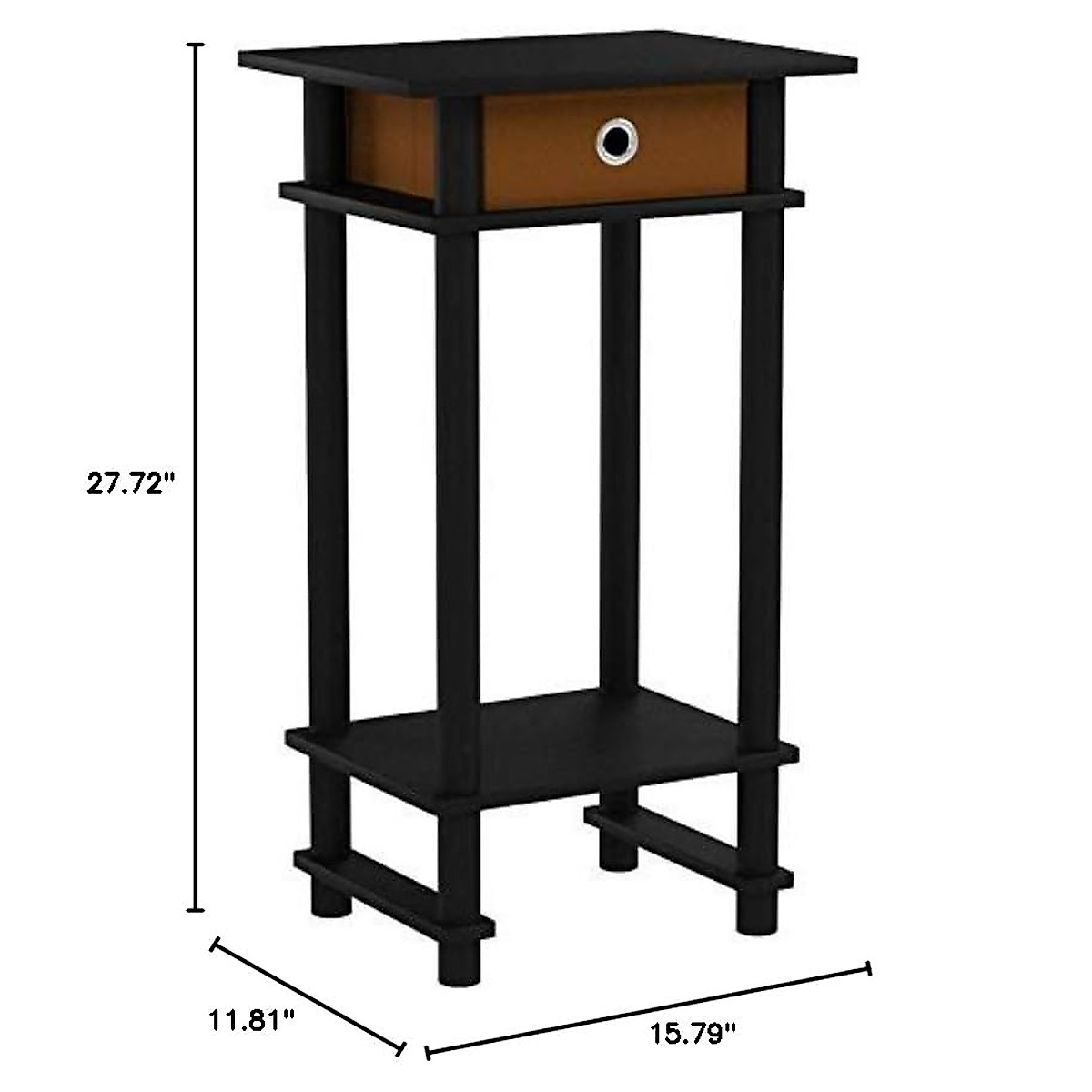 Furinno 17017 Turn-N-Tube End Table, 1-Pack, Espresso