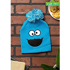 FUN.COM Cookie Monster Pom Winter Hat Standard Blue