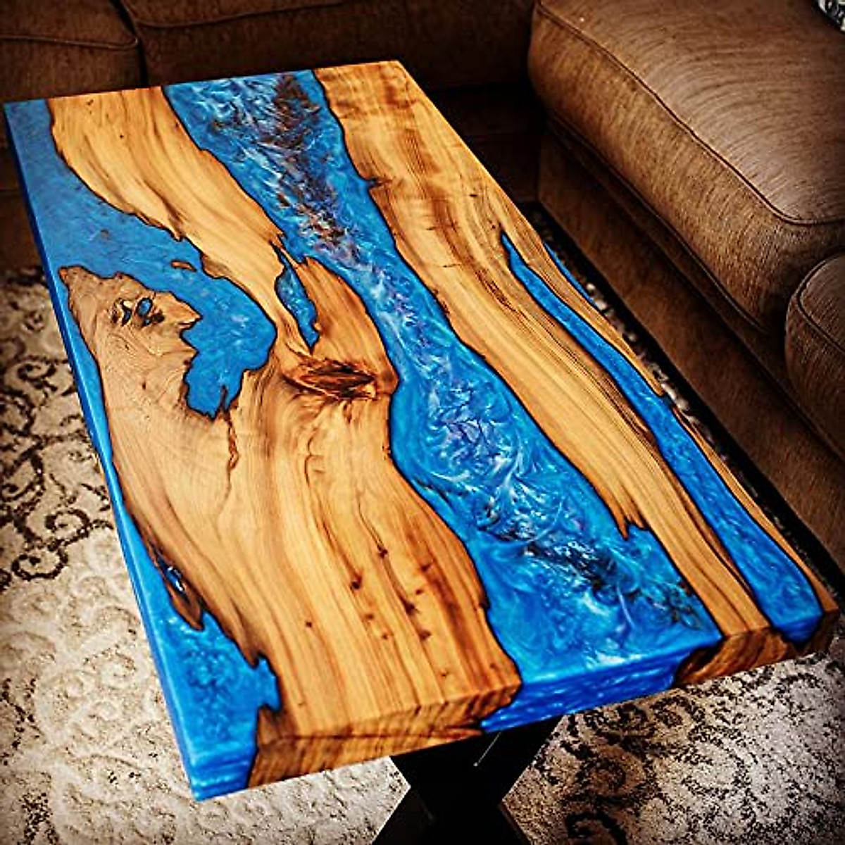 Live Edge Wooden Table, Epoxy Table, Epoxy Resin River Table, Natural Wood,Dining table, Natural Epoxy Table, Resin Table 54X27 inch