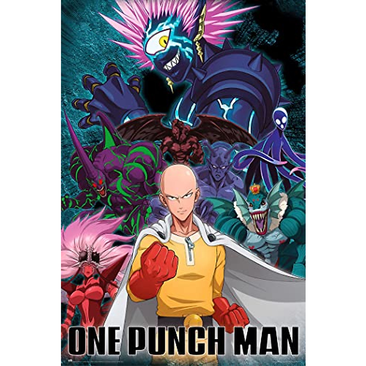 One Punch Man - Manga/Anime TV Show Poster (Saitama Vs. Villain) (Size: 24" x 36")