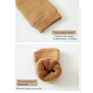 BEHELE Baby Non Slip Grip Socks Toddler Knee High Anti Skid Crew Slipper Crawling Socks for Girls Boys Newborn (M(1-3T))