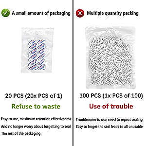 Plateau ELK 2000CC Oxygen Absorbers for Food storage, 20 PCS (20x PCS of 1) O2 Absorbers Food Grade for Mylar Bags, Canning, Preserved, Freeze Dryer, and Dehydrated Foods - Long Term Storage