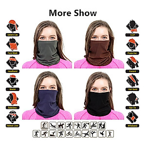 VANCROWN Neck Gaiter Headband Headwear Head Wrap Face Mask Magic Scarf Bandana for Men and Women (6PCS.Solid Color.2)