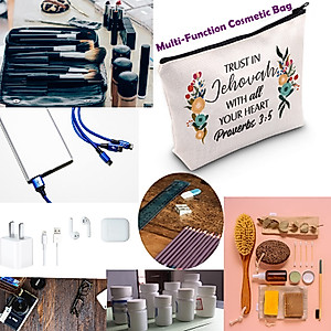 TSOTMO Jehovah Witness Gift JW Pioneer Gifts Pioneer Zipper Cosmetic Toiletry Pouch For Women Pioneer Life Gift (Proverbs 3:5)