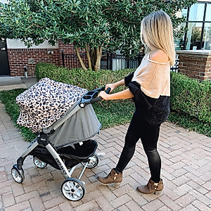 Nursing Cover Carseat Canopy-Multi-USE Soft Stretchy Car Seat Covers for Nursing Scarf, Breast Feeding, High Chair, Shopping Cart Cover, Park Swing, Changing Table Cover-Girl or Baby Boy-Cheetah Print