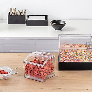 Restaurantware Met Lux 1.6 Gallon Food Storage Container, 1 Airtight Treat Box - With Scoop, Holds Up To 25 Cups, Clear Plastic Cereal Container With Lid, For Kitchen Or Pantry Organization