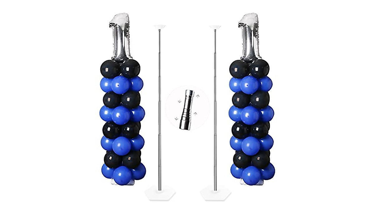 Elegant TEKXYZ Telescoping Balloon Stand Set - Adjustable & Reusable