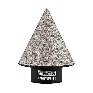 DT-DIATOOL Diamond Beveling Chamfer Bits - Diamond Countersink Drill Bit 1-3/8 Inch x 5/8"-11 Thread for Enlarging Trimming Shaping Existing Holes of Granite Marble Porcelain Tiles,Size 35mm