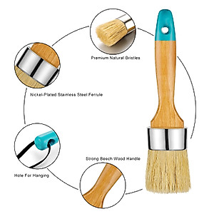 Chalk Wax Paint Brush 4pcs, Chalk Paint Brushes for Furniture,Wax Brush for Painting or Waxing Furniture,Acrylic Paint,Milk Paint,Home Decor,Natural Bristles Stencil Brushes