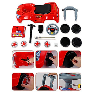 POCO DIVO Police Car 3-in-1 Baby Walker Toddler Ride On Buggy Pretend Play Toy Kids Gliding Scooter with Music & Light