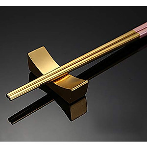 ChezMax Pack of 5 304 Stainless Steel Chopsticks Rest Set Pillow Shape Spoon Forks Knives Tableware Rest Holder Titanium