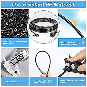 Mister System for Outside Patio - Misting Cooling System - 50 FT (15M) Misting Line + 15pcs Brass Mist Nozzles + a Faucet Connector (3/4" and 1/2") - Patio Misting System for Garden Greenhouse