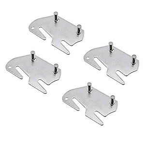 SDTC Tech 4 Sets Wooden Bed Rail Hook Plates #10 Bed Frame Bracket Headboard Footboard Hook Supports with Mounting Pins for Bed Parts Replacement or New Bed Constructions