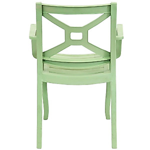 Sunnydaze Tristana Plastic Outdoor Patio Arm Chair - Set of 4 - Stackable Seating - Green
