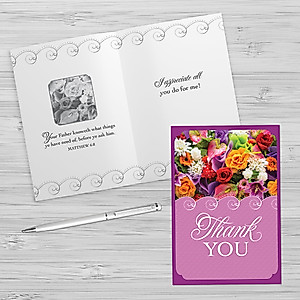 Faithfully Yours Designer Greetings Inspirational Thank You Boxed Card Assortment, With Gratitude with Biblical Scripture Verses (Box of 12 Greeting Cards with Envelopes)