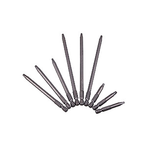 Rocaris 9 Pack 1/4 Inch Hex Shank Long Magnetic Square Head Screwdriver Bits Set Power Tools SQ2 For Poket Hole Jig- 2 inch, 4 inch, 6 inch