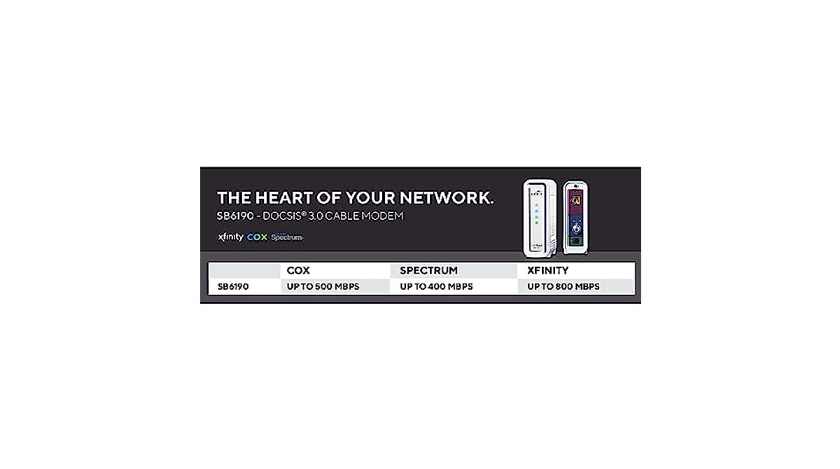 ARRIS SURFboard SB6190-RB Cable Modem - Fast & Reliable