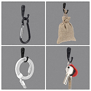 EBOOT 20 Pieces Wall Mounted Hook Robe Hooks Single Coat Hanger and 50 Pieces Screws (Black)