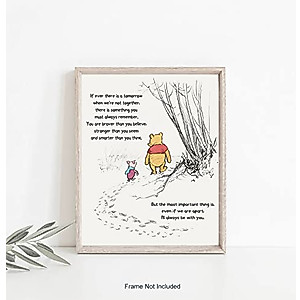 Winnie Pooh Art Print - Nursery Wall Decor - A. A. Milne Quote Classic Poster - If Ever There Is A Tomorrow - Boys Girls' Bedroom Decor - Encouragement Gift - Unframed Print (8"x10")