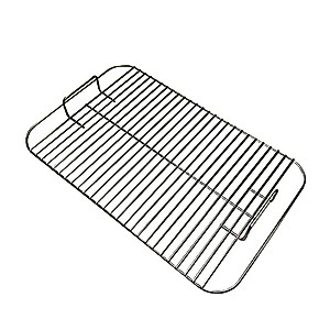 GRILLVANA 16 x 10 Inch 201 Stainless Steel Replacement Grill Grate with Handles - for Use in Weber Go Anywhere Grills - Gas or Charcoal BBQ Grilling Accessories