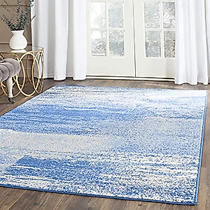 SAFAVIEH Adirondack Collection Area Rug - 5'1" x 7'6", Silver & Black, Modern Abstract Design, Non-Shedding & Easy Care, Ideal for High Traffic Areas in Living Room, Bedroom (ADR112A)