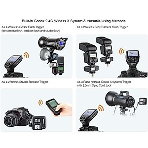 Godox Camera Flash Trigger Xpro-N for Nikon Wireless Remote 2.4GHz 1/8000s HSS TTL-Convert-Manual Large Screen Design Customizable Functions