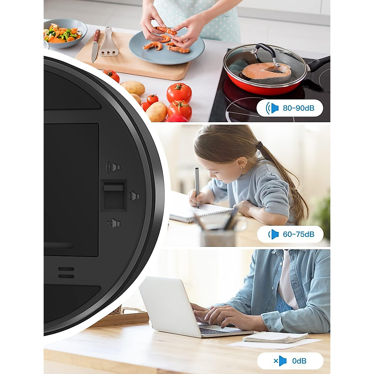 Timers, Digital Kitchen Timer Magnetic with Large LED Display, LIORQUE Countdown Countup Timer for Cooking Classroom Fitness, Volume Adjustable, Easy for Kids and Seniors