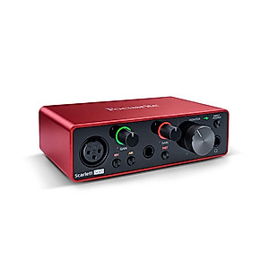 Focusrite Scarlett Solo 3rd Gen USB Audio Interface Bundle with Boom Stand, Pop Filter, XLR Cable (4 Items)