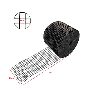 PATIOSIR Solar Panel Bird Wire Screen Protection 6" x 50ft, Guard Kit Protect Solar Panels from Rodents, Squirrel, PVC Coated Galvanized Steel Roll with 30 Fastener Clips