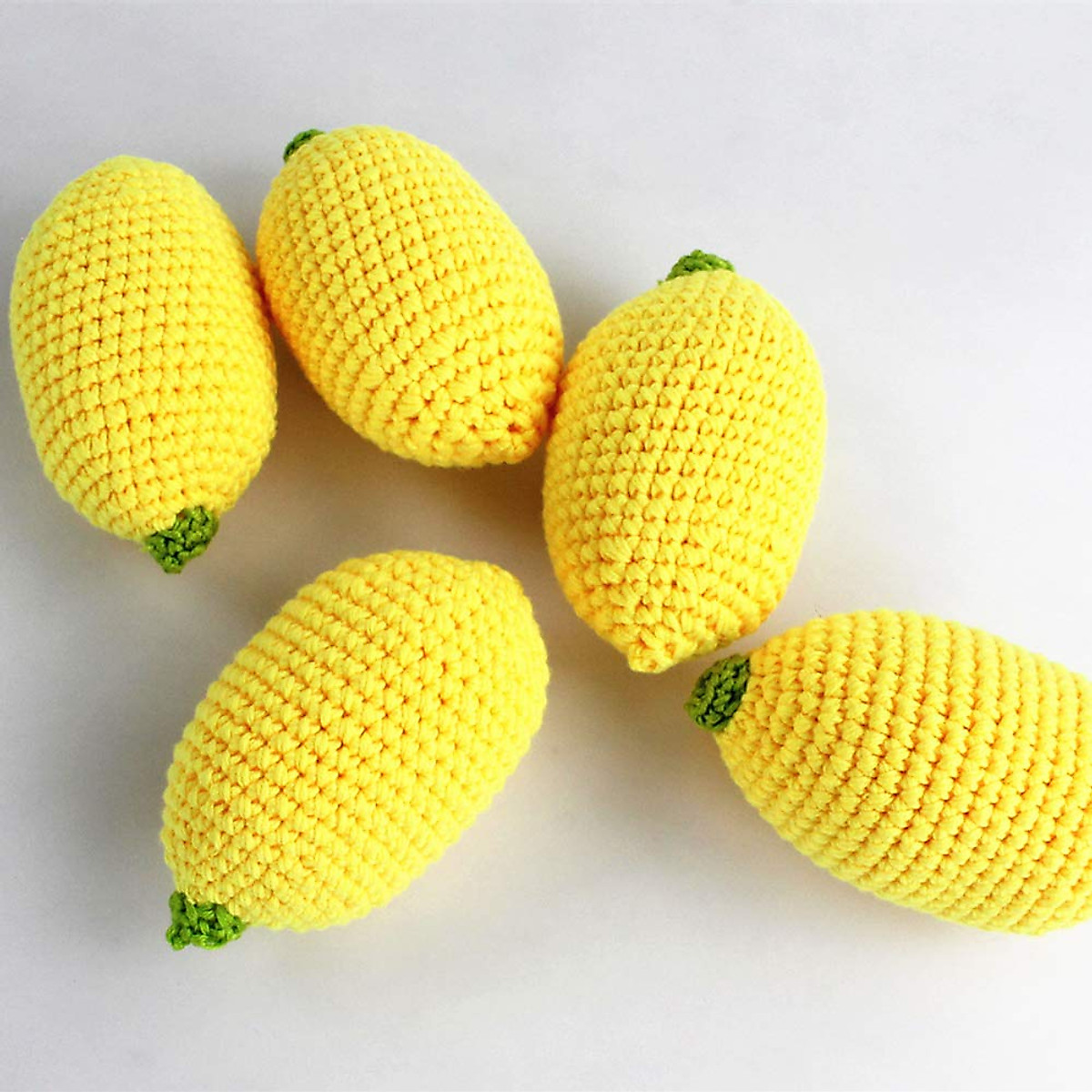 BARMI Realistic Vegetable Fruit Lemon Crochet Knit Toy Newborn Baby Photography Props,Perfect Child Intellectual Toy Gift Set Random Color Green Pear
