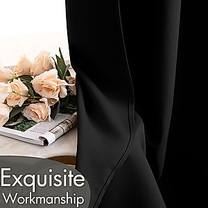 MIULEE Blackout Curtains Room Darkening Thermal Insulated Drapes Solid Window Treatment Set Grommet Top Light Blocking Curtain for Living Room/Bedroom 2 Panels 42 x 63 inch, Black