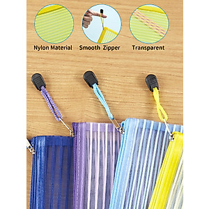 JARLINK 20 Pack 10 Colors Zipper Mesh Pouch, Zipper Bag Multipurpose Travel Bags for Office Supplies Cosmetics Travel Accessories Multicolor