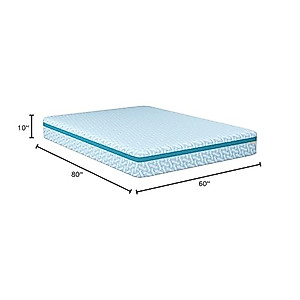 Simmons Blue Dream Gel Memory Foam Queen Mattress - 10 Inch Medium Firmness Bed in a Box - CertiPUR-US Certified - Pressure Relief & Motion Separation - US Made