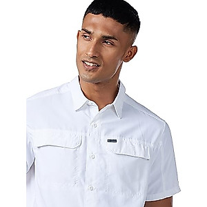 Columbia Men's Silver Ridge 2.0 Short Sleeve Shirt, UV Sun Protection, Moisture Wicking Fabric, White, Medium