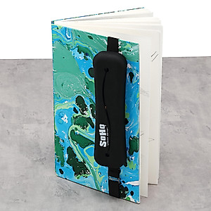 SoHo Silicone Pencil Case with Book Strap - Flexible Pouch for Pencils and Art Supplies - Black Protective Storage with Adjustable Elastic Strap to Attach to Sketchbooks, Bags, and Drawing Pads