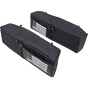 LLKUANG Trunk Organizer Tray Fit for Toyot@ FJ Cruiser 2007-2021 Oxford Cloth Multifunction Storage Box Rear Storage Organizer Multi-Compartment,1PCS (Black+American Flag, Left and Right)