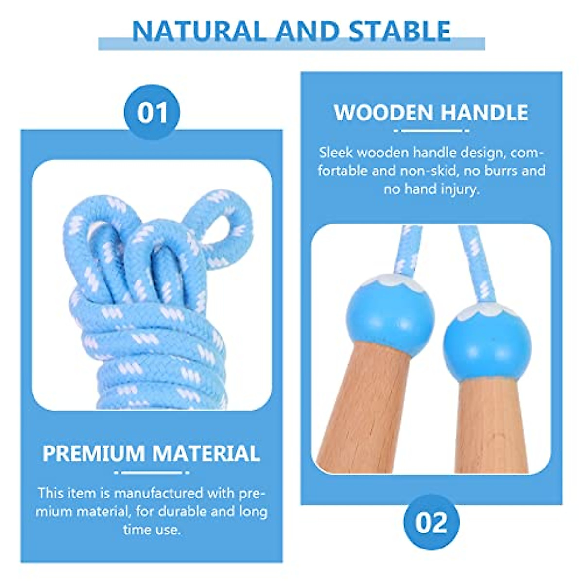 INOOMP 6 pcs adjustable skipping rope jump ropes wooden handle jump rope Cotton skipits for kids exercise jump rope adult jump rope Exercise Equipment Portable Skipping Rope nylon aldult