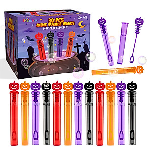 Shemira 80PCS Halloween Bubble Wands, Mini Bubbles Party Favors for Kids, Halloween Party Favors, Halloween Goodie Bag Stuffers, Classroom Prizes Gifts for Kids, Halloween Trick or Treat Toys Bulk