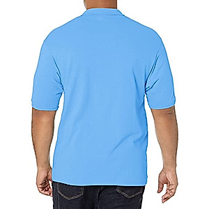 Jerzees Men's SpotShield Stain Resistant Polo Shirts (Short & Long, Short Sleeve-Light Blue, Large