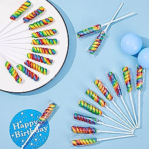 Twisty Lollipop, Rainbow Twist Lollipops Individually Wrapped Bulk, Kid's Lollipops Candy for Birthday, 12g Mixed Fruit Flavor 30 Pack