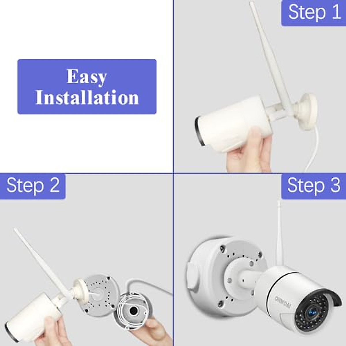 Universal Bullet Security Camera Junction Box Mount Bracket(8 Pack),Waterproof Aluminum Junction Box for IP Camera Electric Enclosure, Indoor/Outdoor Wall Ceiling Mount Hide Cable Junction Base Boxes