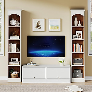 Tribesigns 70.9-Inch Tall Narrow Bookcase, 5-Tier Cube Bookshelf with Storage, Modern Slim Corner Display Shelves for Home Office, Living Room, White and Oak