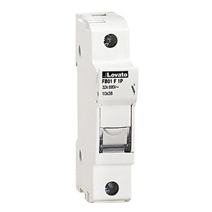 Automation Systems Interconnect AFB01F1P DIN Rail Mounted Midget Fuse Holder, 1 Pole, 10 x 38 mm, 13/32" Diameter x 1.5" Length, 18 to 8 AWG, 30 Amp, 600V