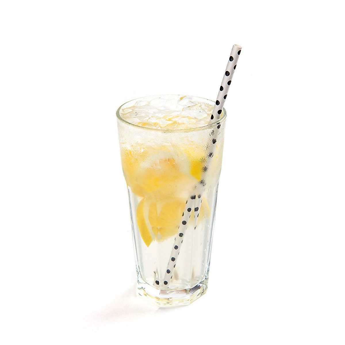 Restaurantware 7.8 In Paper Straws For Drinking, 100 Sturdy Eco-Friendly Paper Straws - Biodegradable, Polka Dot Design, Black & White Paper Biodegradable Paper Straws, Vibrant Colors, For Cold Drinks