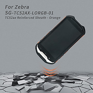 Protective Case Cover Bumper Case with Hand Strap Rugged Boot for Zebra TC52ax (SG-TC52AX-LORGB-01) Barcode Scanner,Sturdy Protect(Orange)