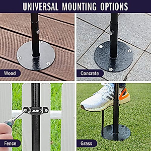 WY String Light Poles for Outdoor String Light - Light Pole with Hooks & Solar Panel Base to Hang up LED Lighting - Backyard, Garden, Patio, Deck Lighting Stand for BBQ, Party, Bistro & Weddings